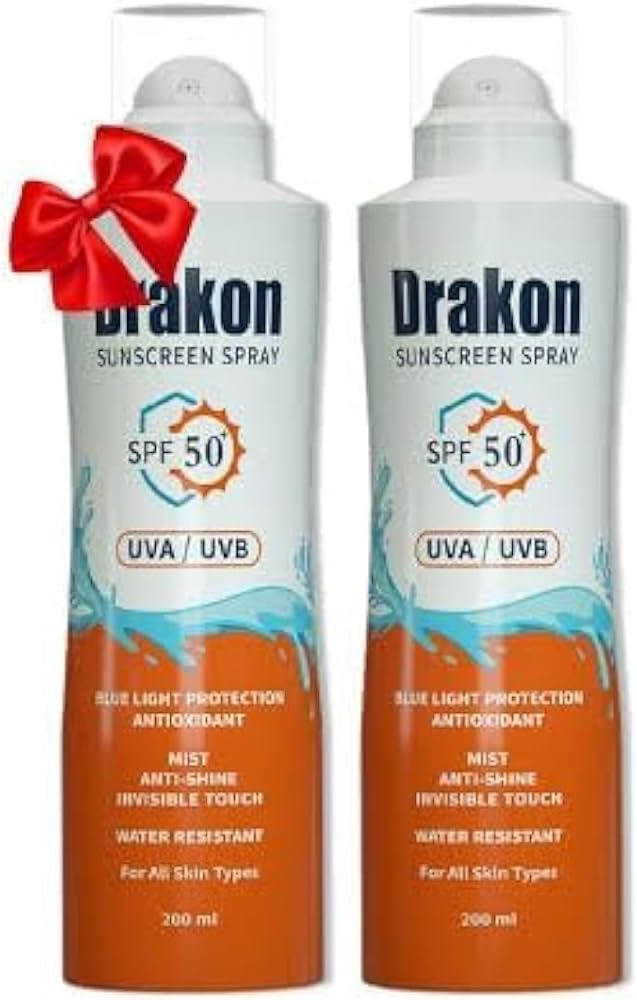 دراكون صن سكرين سبراى / Drakon Sunscreen Spray SPF50 200ml (X2)